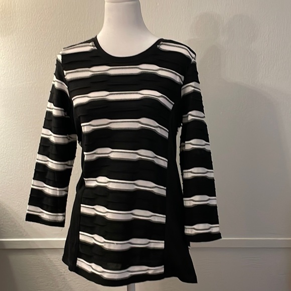 Allison Daley | Sweaters | Allison Daly Black And White Striped Scoop ...